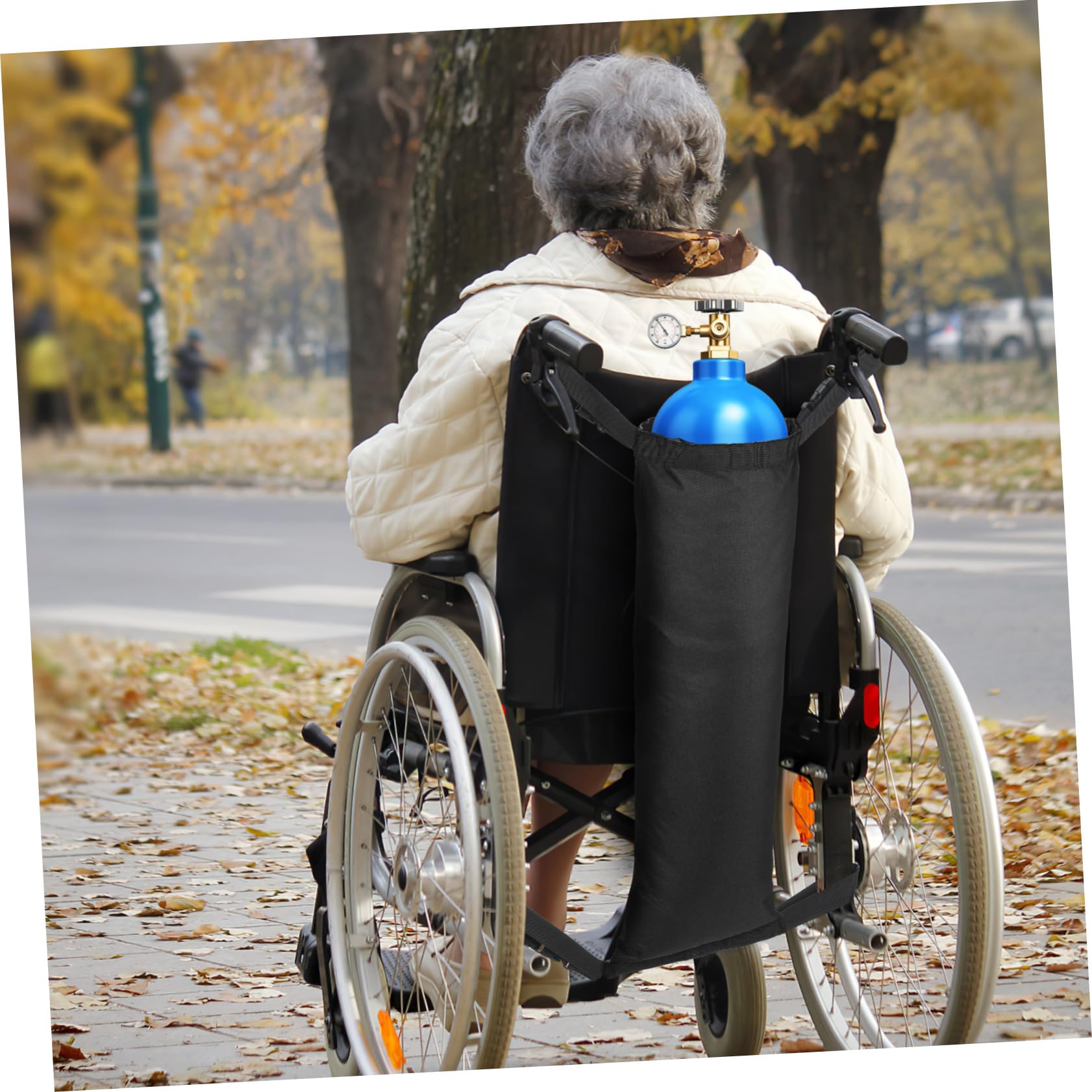Oxygen Cylinder Pannier Bag Storage Bag Buggy Bag Buckle Oxygen Tank Pouch Wheelchair Storage Pouch Oxygen Trolley Pouch Scuba Tank Holder Travel Oxford Cloth Bag