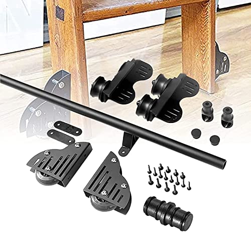 Library Sliding Ladder Rail Hardware Kit | Sliding Barn Door Hardware Kit Rolling Ladder Rail Sliding Rail Track Roller Closet Accessory for Loft/Home/Indoor (Size : 6.6ft/200cm Track Kit)