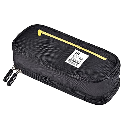 BWBOWANG pencil case large capacity pencil case storage box cosmetic bag Oxford cloth large storage stationery case with zipper, suitable for most pencil cases (black), wlf-118, 8.27x2.75x3.75