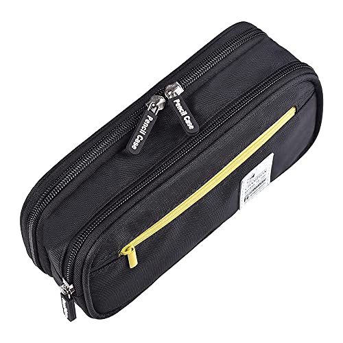 BWBOWANG pencil case large capacity pencil case storage box cosmetic bag Oxford cloth large storage stationery case with zipper, suitable for most pencil cases (black), wlf-118, 8.27x2.75x3.75