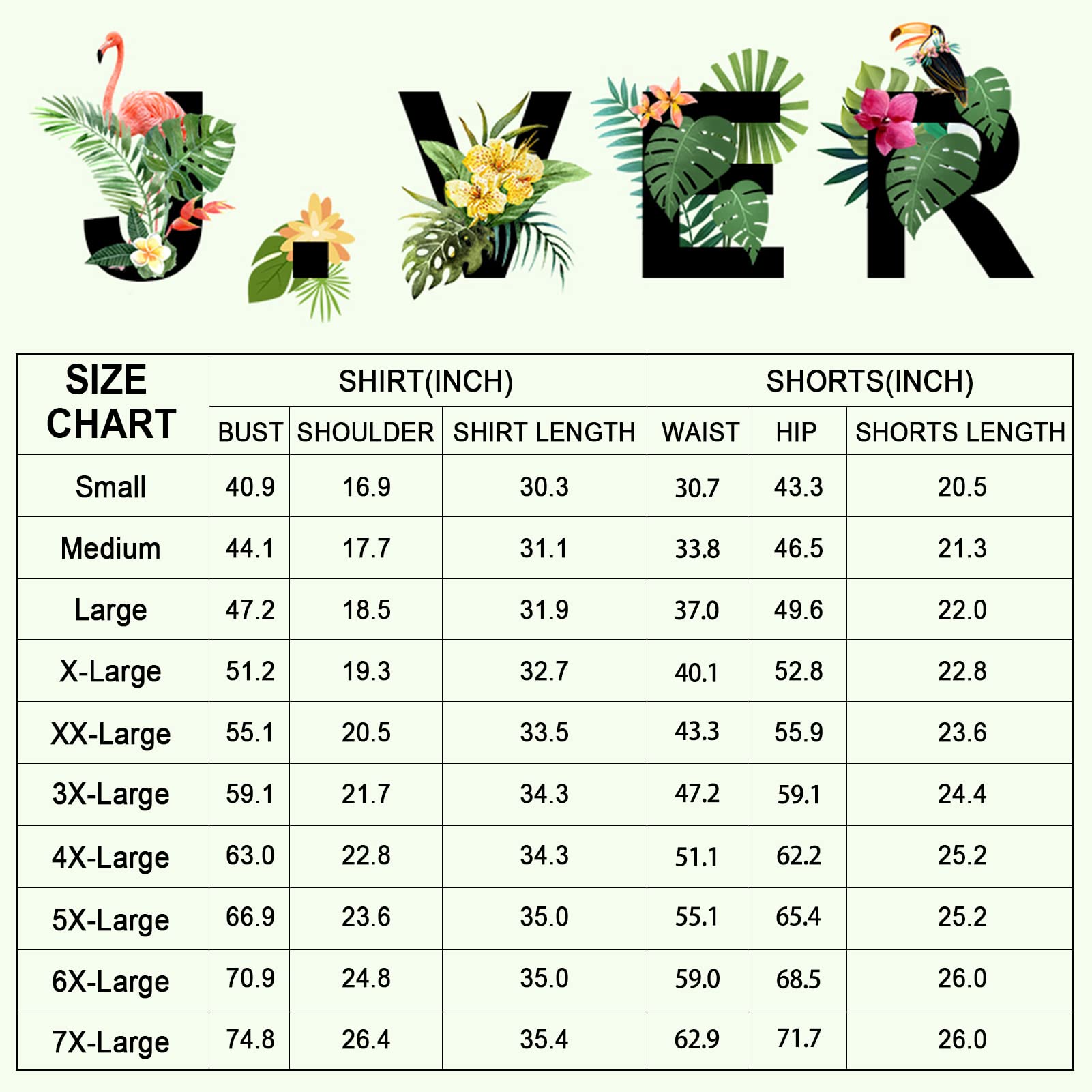 J.VER Men's Flamingos Hawaiian Shirts Casual Button Down Short Sleeve Shirt Printed Shorts Summer Beach Tropical Hawaii Shirt Suits