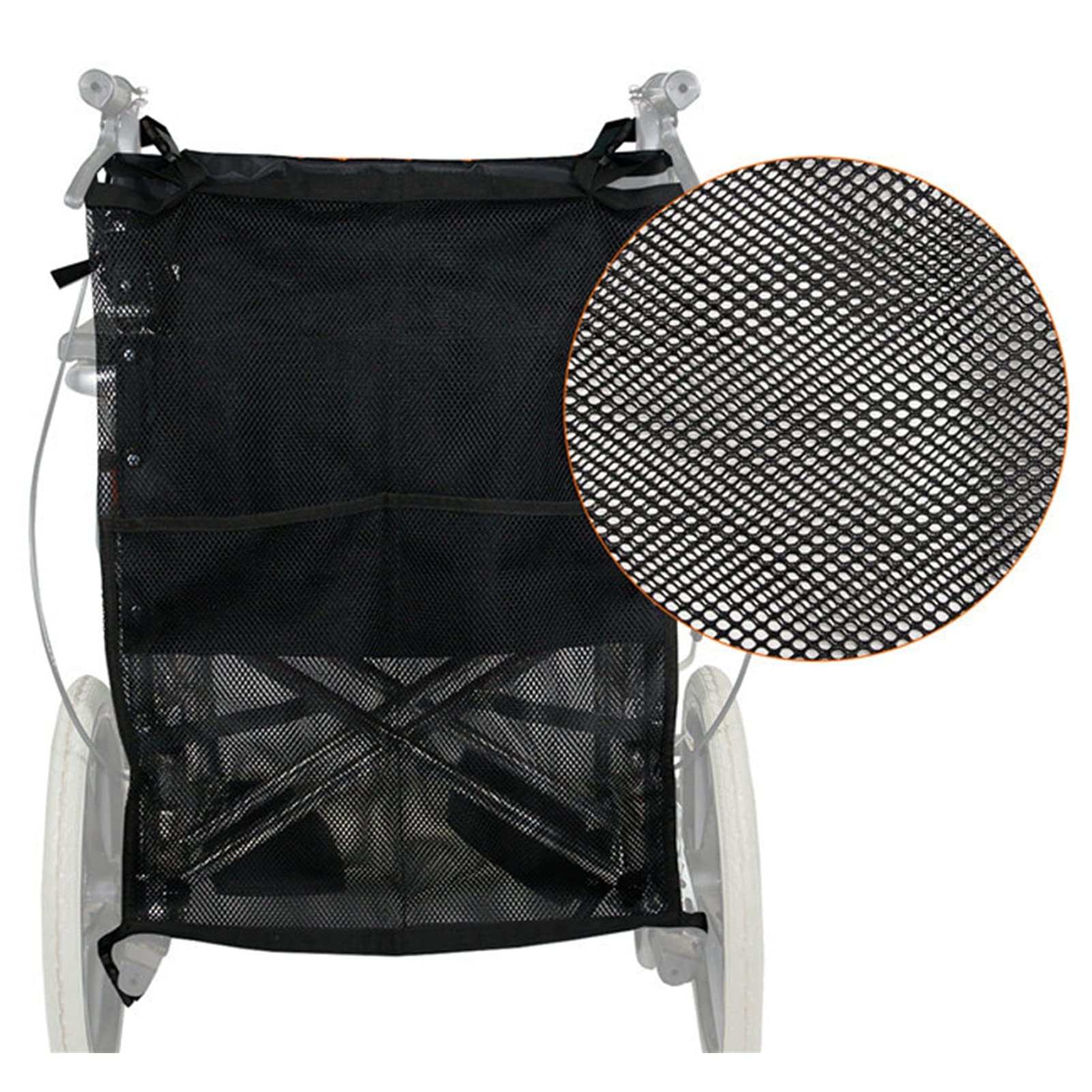 CUSENA Wheelchair Oxygen Tank Holder, Oxygen Backpack Wheelchair Bag Pouch Carrier, Oxygen Cylinder Holder Bag for Walker, Rollator, Fits D and E Cylinder Bottle,Black,66x47cm