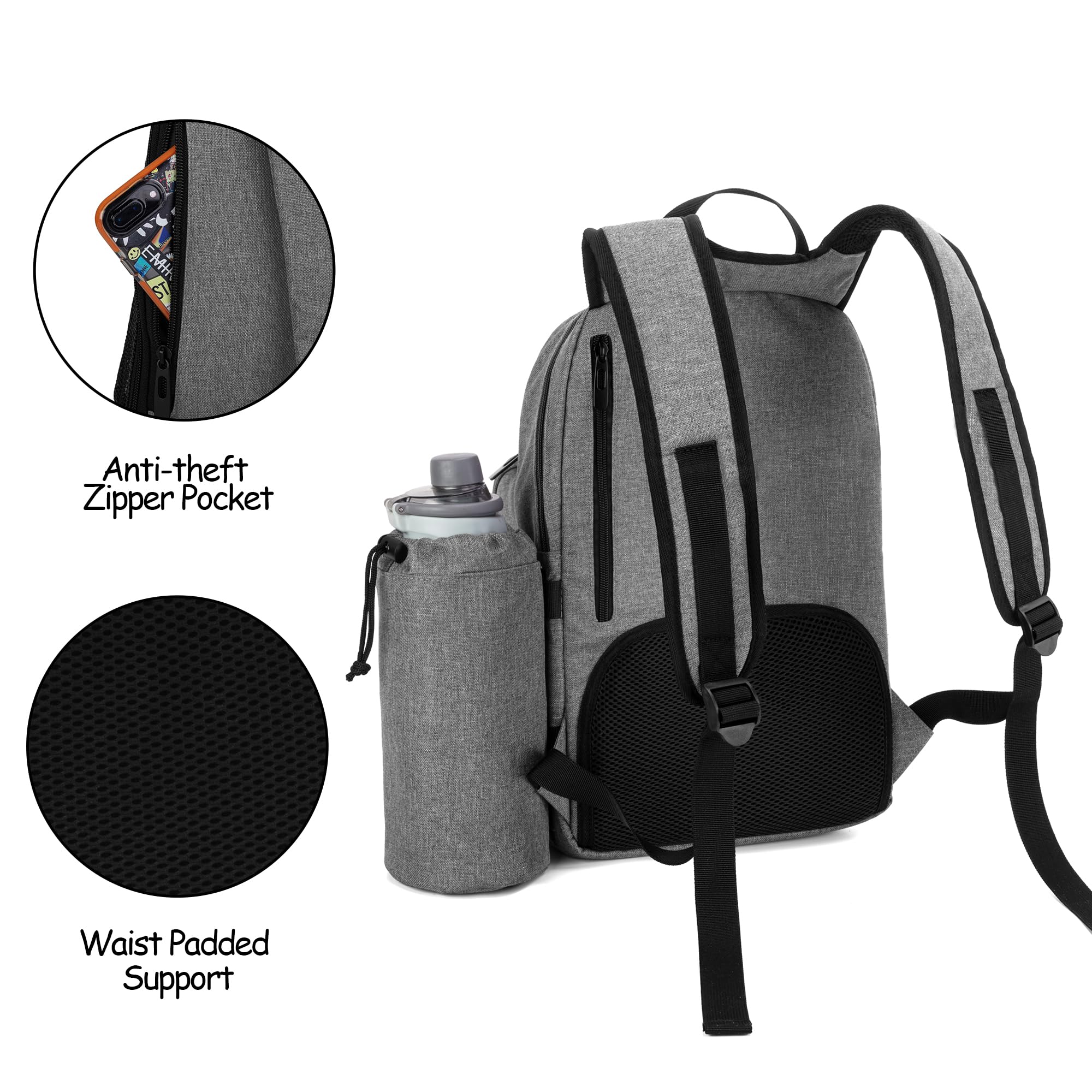 CURMIO Portable Oxygen Concentrator Backpack, POC Carrying Bag Compatible for Inogen, OxyGo and Caire Units, Bag Only, Gray (Patent Pending)