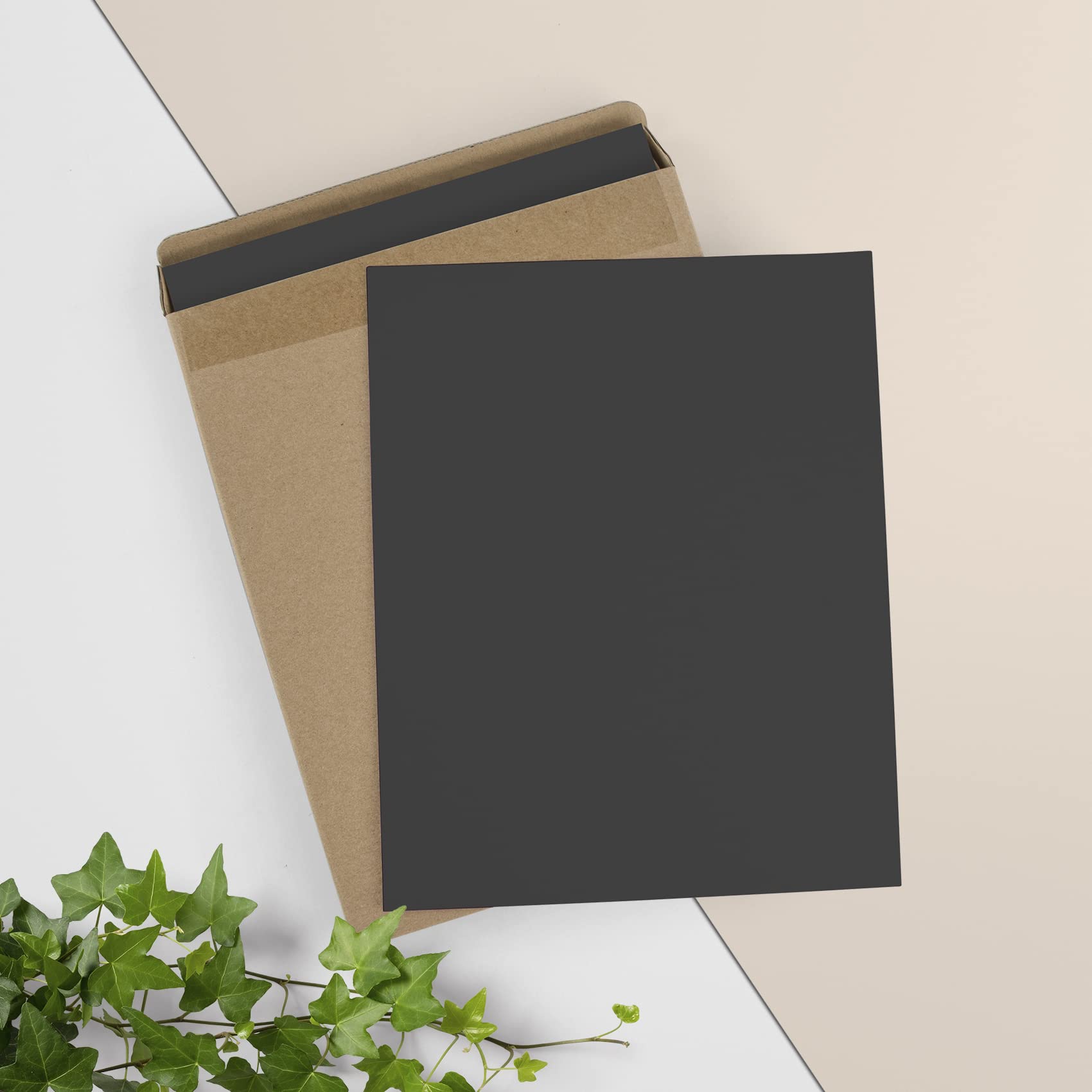 Frametory, 8x10 Black Uncut Picture Mat Boards, Backing Boards for Frames, Photos, Crafts - Pack of 12