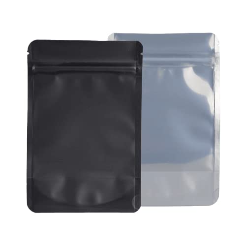 55 Pack Resealable Mylar Bags with Front Window - Oxygen Absorbers for Long Term Food Storage - 7 x 10 & 10 x 14 inch Standup Zipper Bags