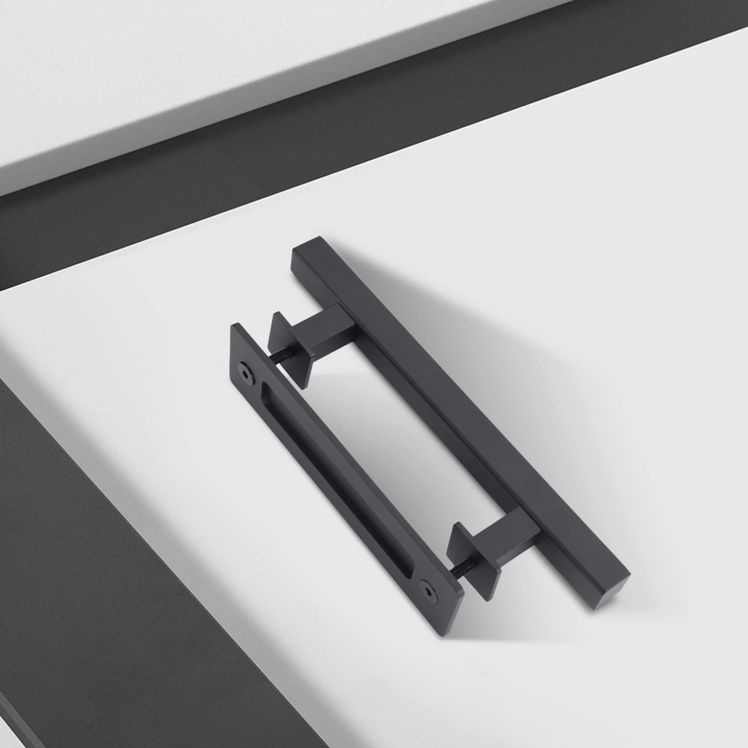 EaseLife 2 Pack 12" Sliding Barn Door Handles and Pulls Hardware,Rustic Double Sided,Heavy Duty