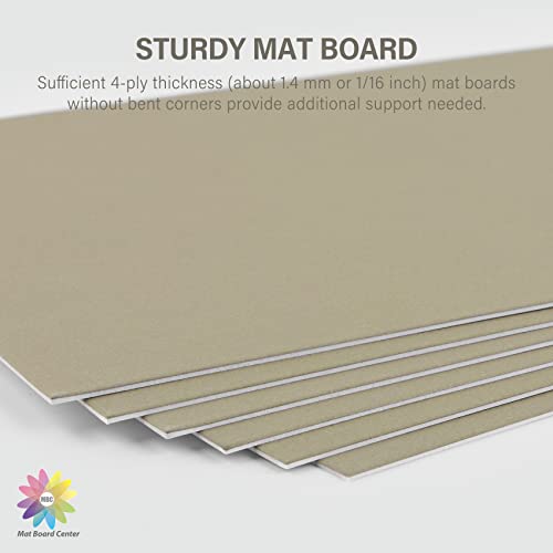 Mat Board Center, 10 Pack 8x10 Picture Backing Boards, Middle Grey Uncut Matt Boards, Ideal for Pictures/Prints/Frames/Arts