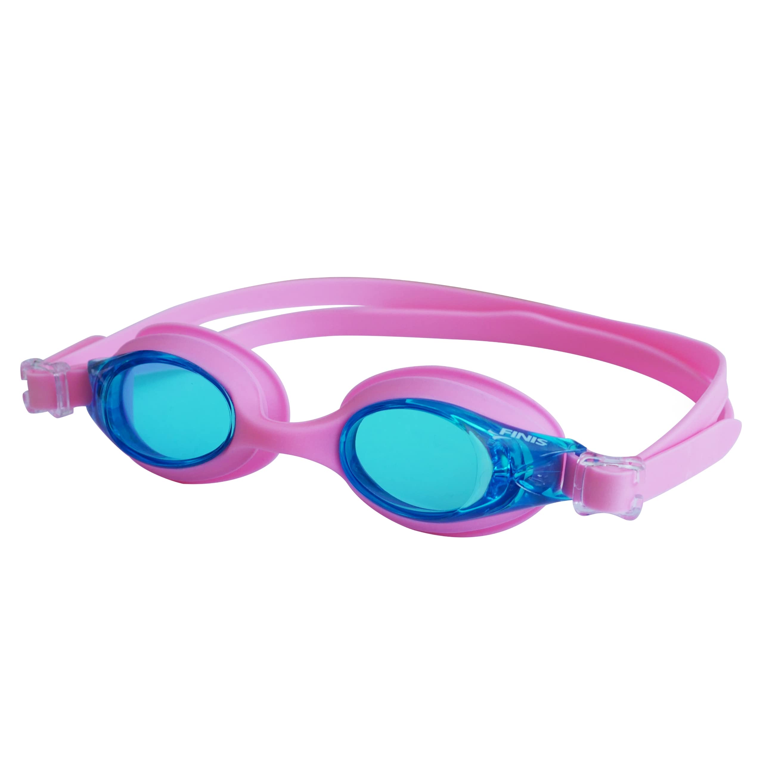 FINIS FlowGlow Goggles - Glow-in-The-Dark Kids Swim Goggles, Anti-Fog Goggles with UV Protection - Easily Adjustable Kids Swimming Goggles for Children Ages 4-12 - Pink