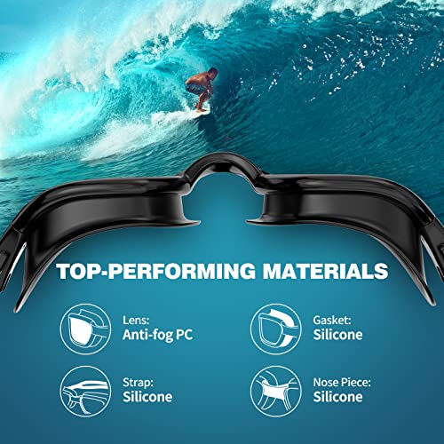 Robee Swimming Goggles, Adult Polarized Swim Goggles for Men Women Youth, Water Pool Glasses