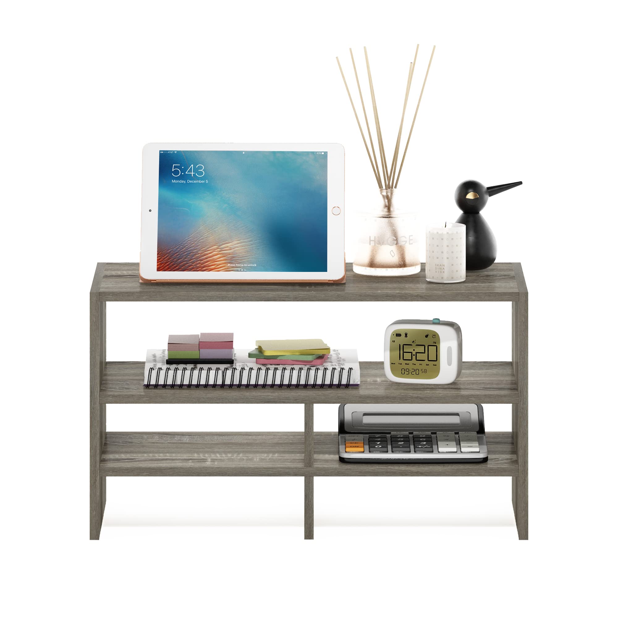 Furinno Hermite Desk Top Organizing Shelf Bookcase, French Oak