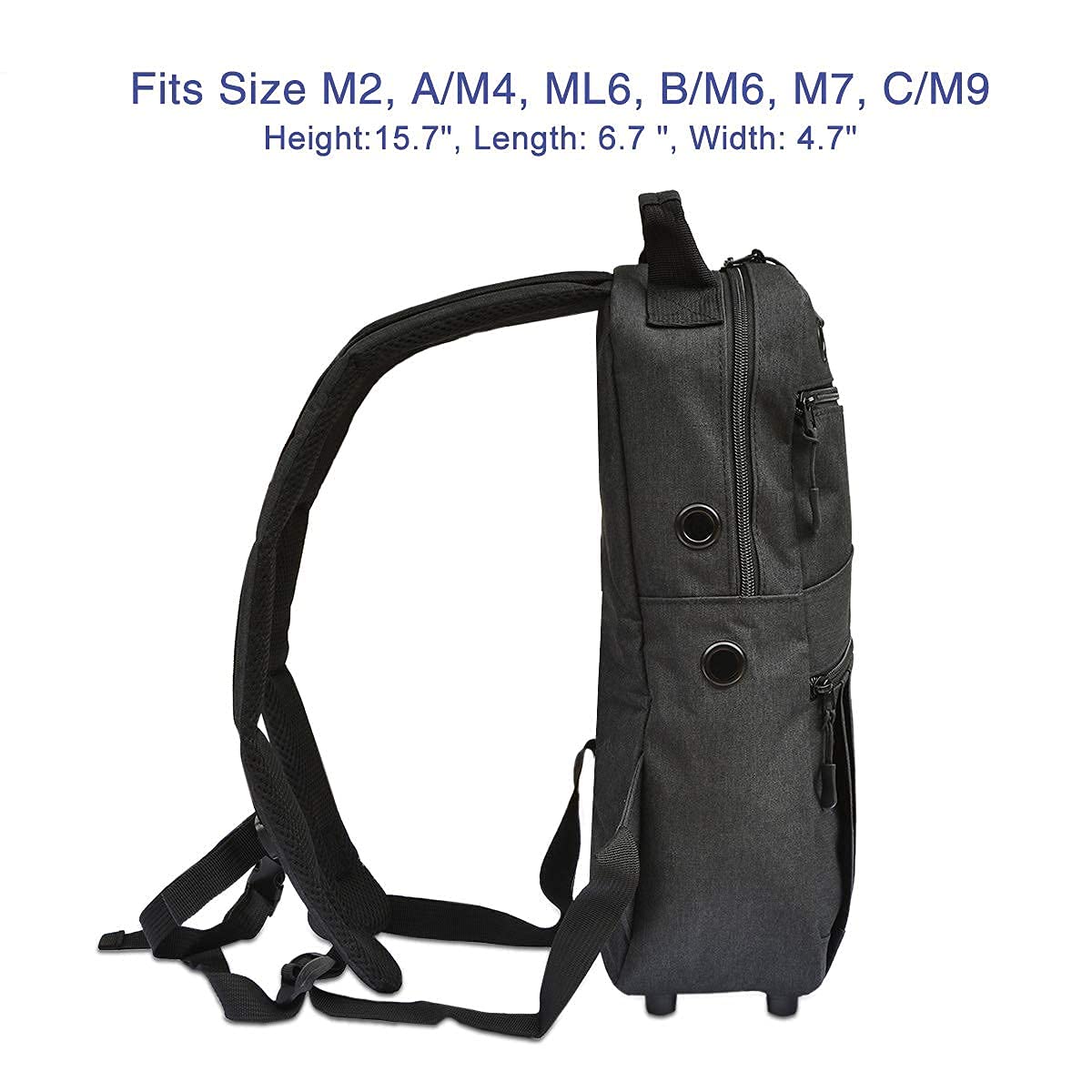Healvaluefit Oxygen Tank Backpack O2 Cylinder Carrying Holder Bag Fit Size M4/A, M6/B, M9/C, M2, ML6 -Black (not for The D Oxygen Tank)