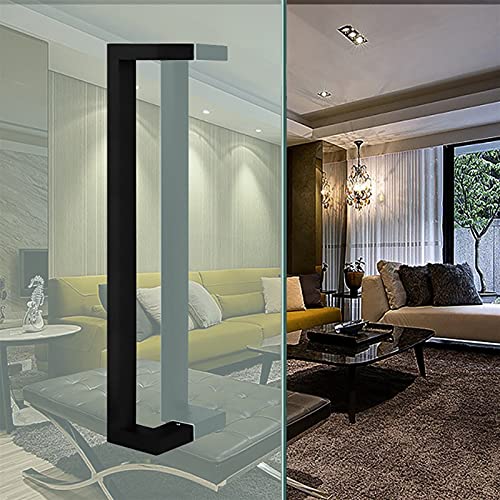 Klauer Barn Door Handle Gate Hardware Black Stainless Steel Double Curved Square Tube Glass Door Push-Pull Door Handle Wooden Door Barn Door Sliding 5 Lengths (Size : 425×400mm) (Size : 425x400mm)