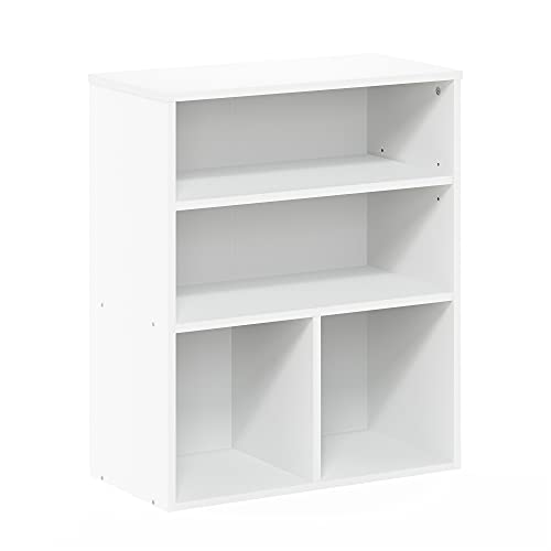 Furinno Pasir 3 Tier Display Bookcase Luder 5-Cube Bookcase, White
