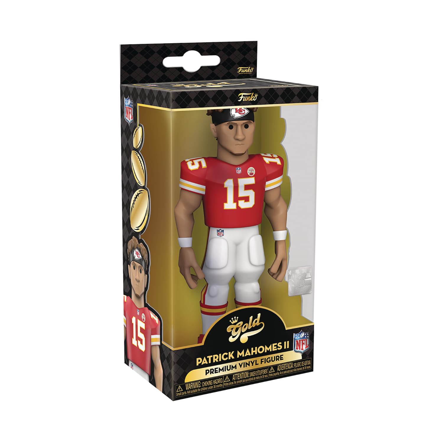 Funko POP Gold 5 NFL: Chiefs- Patrick Mahomes (Home Uniform)(Styles May Vary), Multicolor, 5 inches, (57286)