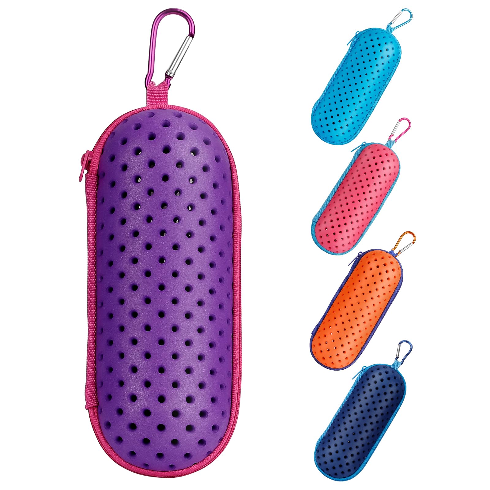 jetmast Swim Goggle Case For Swimming Goggles, Protective Cases for Goggles with Clip, Sunglasses, Goggles, Sports, Zipper Eyeglasses Case, For Men, Women, And Kids, Purple