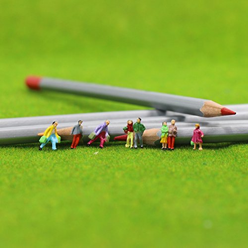 P150W 100pcs 1:160 Painted Figures N Scale Standing People Assorted Poses Model Trains
