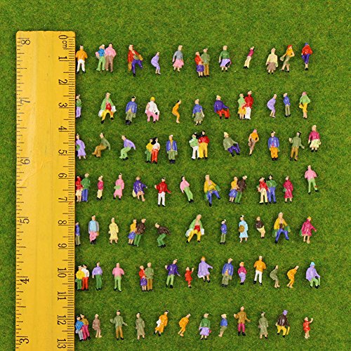 P150W 100pcs 1:160 Painted Figures N Scale Standing People Assorted Poses Model Trains