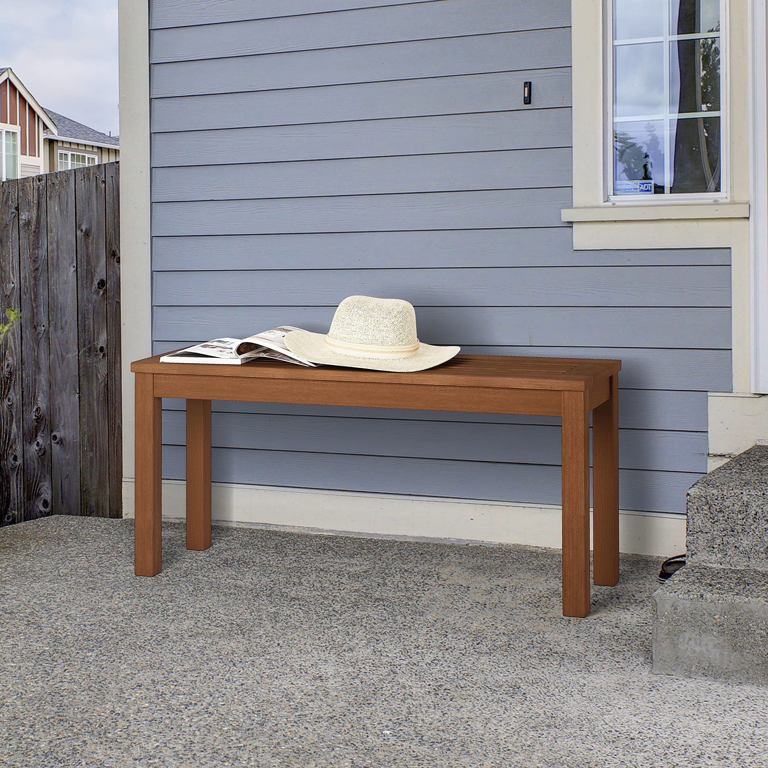 Furinno Tioman Outdoor Hardwood Potting Bench and Backless Bench