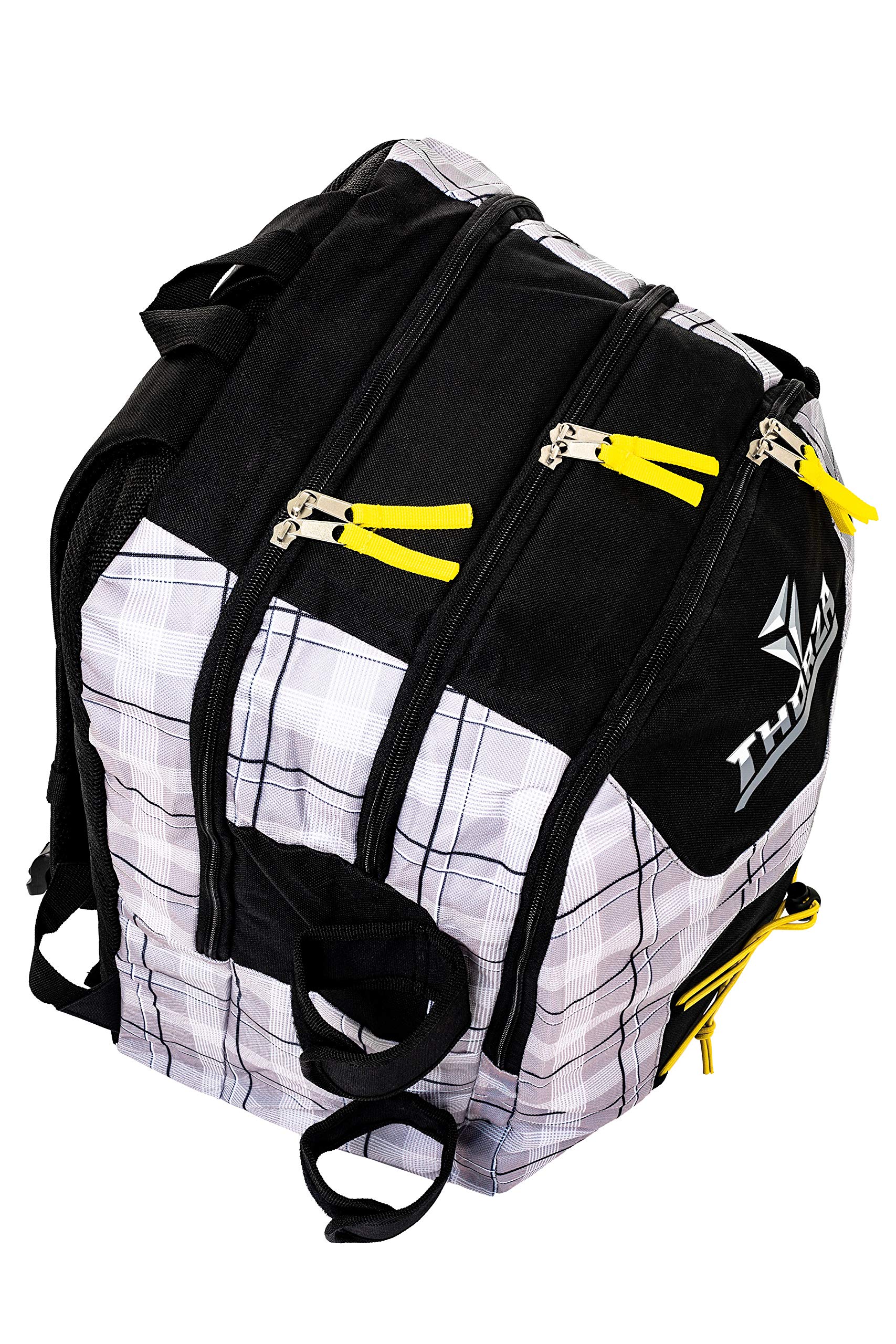 Thorza Lacrosse Backpack with Stick Holder and Multi Pocket Equipment Storage for Gloves, Cleats, Pads, and Goalie Gear - Large Capacity, Game, Travel and Practice Use