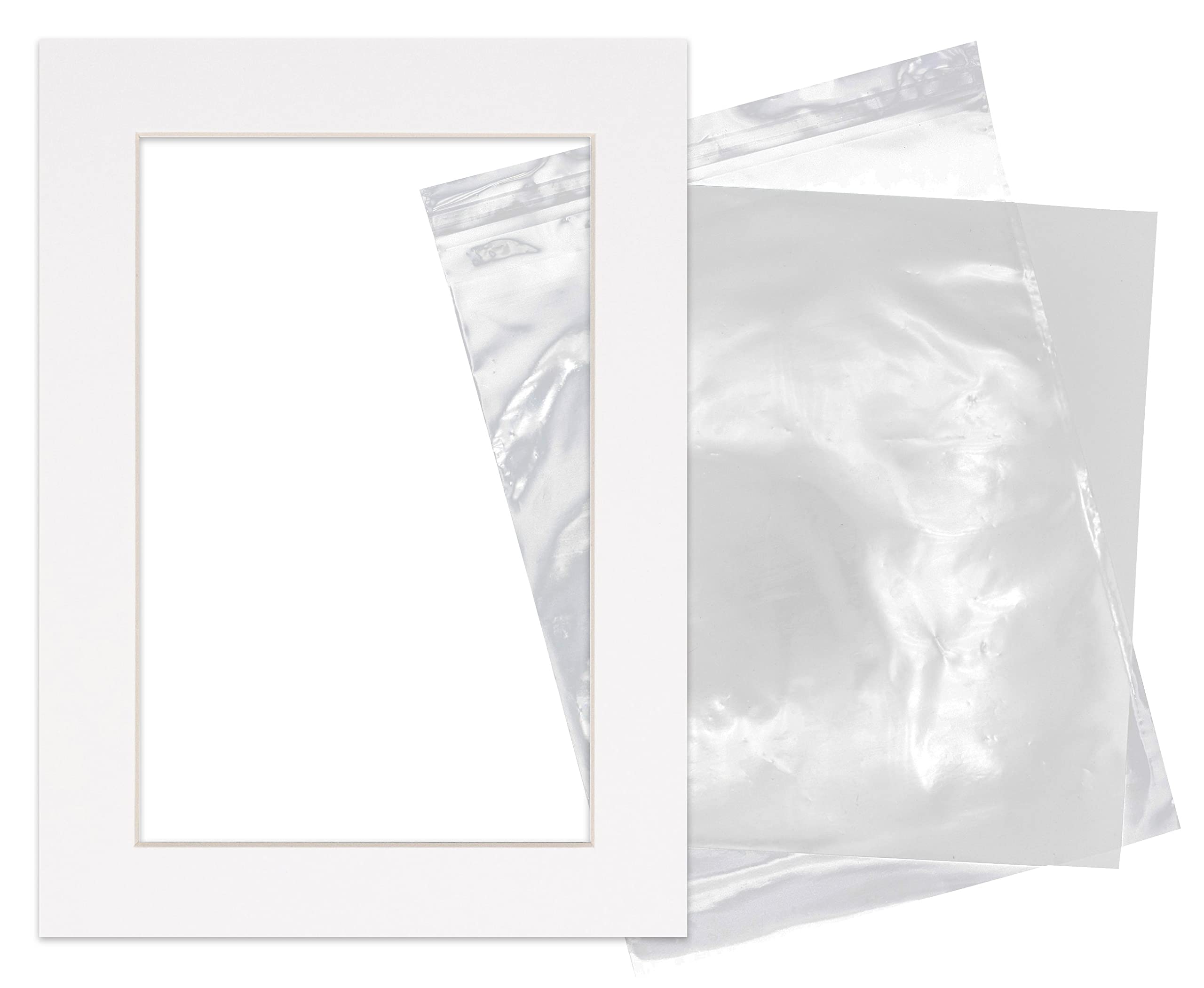 13x19 Matboard for 18x24 Frame - Acid-Free Show Kit with Backing Board, and Clear Bags White 13x19 Photo Matte Made to Fit a 18x24 Picture Frame Matboard for Framing, Pack of 1 Mat