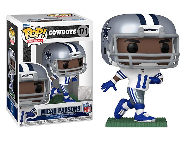 POP Football: Cowboys - Micah Parsons Funko Vinyl Figure (Bundled with Compatible Box Protector Case), Multicolor, 3.75 inches