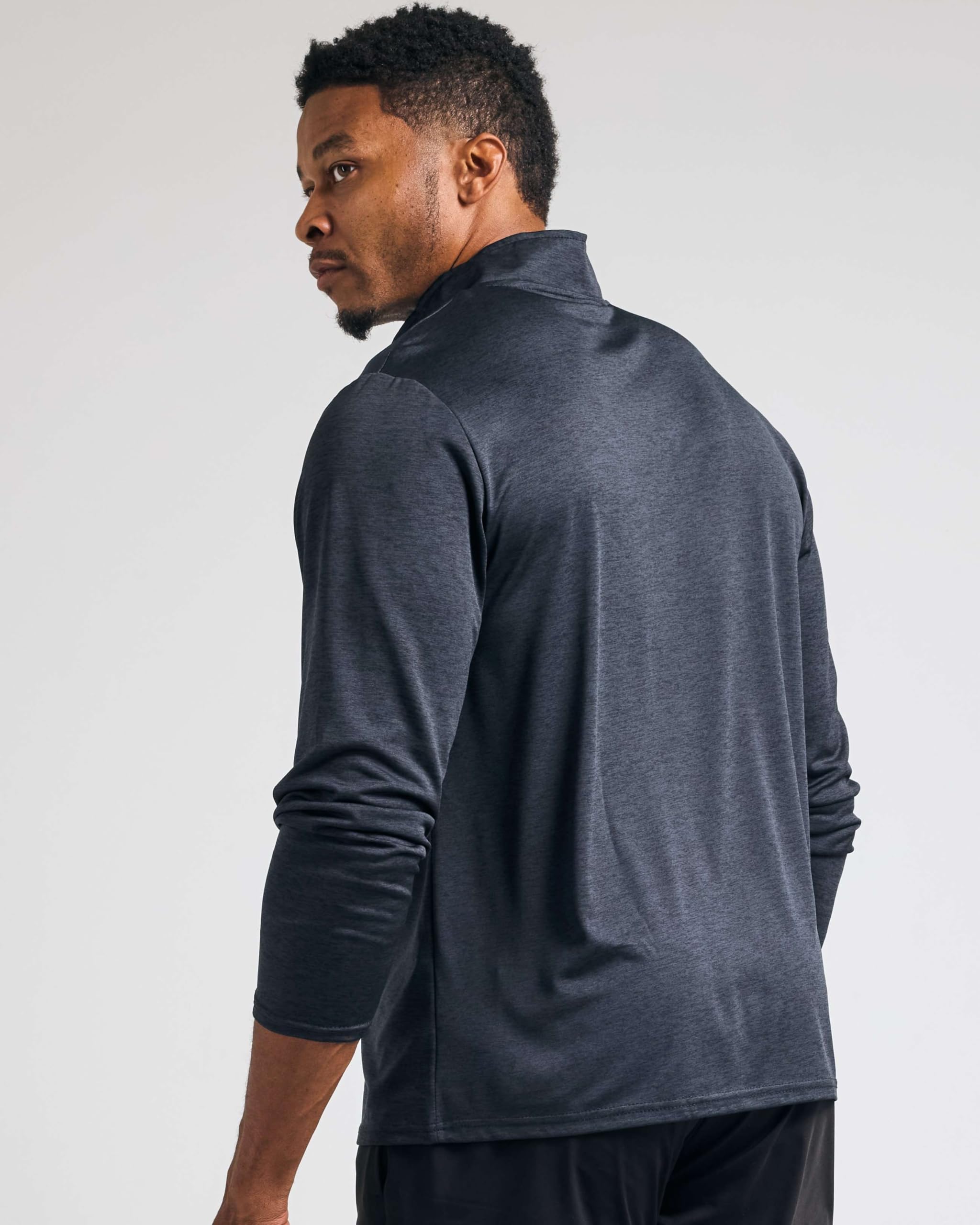 Real Essentials Mens Quarter 1/4 Zip Pullover Men Sweatshirt Long Sleeve Shirts 1/2 Athletic Fishing Dry Fit Shirt Gym Running Compression Golf Half Top Workout Sweatshirts, Set 3, L, Pack of 3