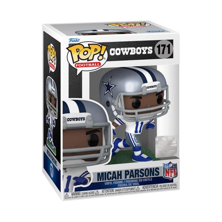 POP Football: Cowboys - Micah Parsons Funko Vinyl Figure (Bundled with Compatible Box Protector Case), Multicolor, 3.75 inches
