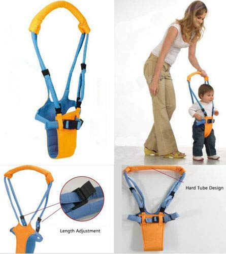 Toddler Baby Walking Harness Assistant Belt Kids Handheld Learning Walk Helper Support Trainer Tool (Baby Walking Harness - Blue Orange, 6-14 Months)
