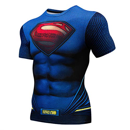 Men's Super-Hero Series Compression Sports Shirts Fitness Tee Gym Tank Top-1#-L