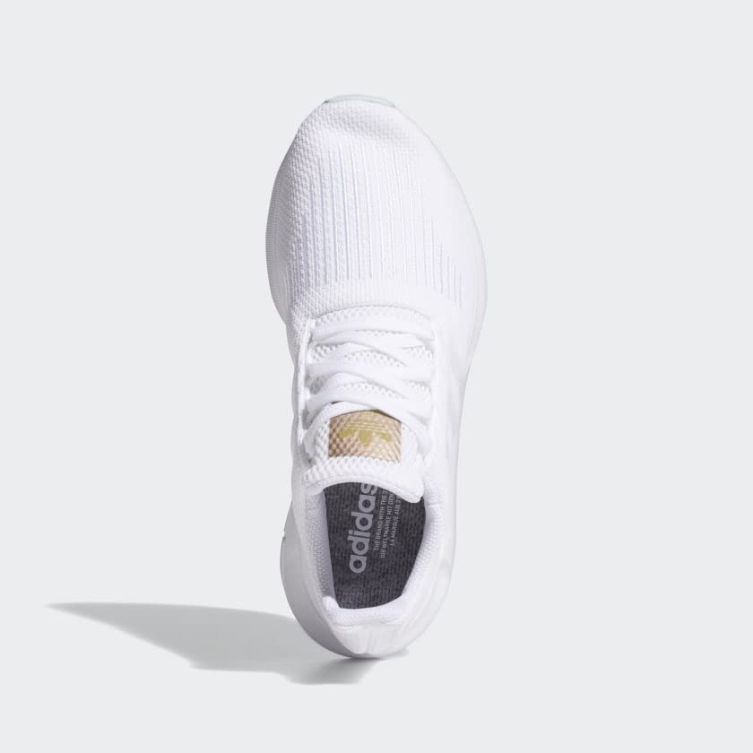 adidas Women's Swift Run Shoes, White/White/Copper Metallic, 6