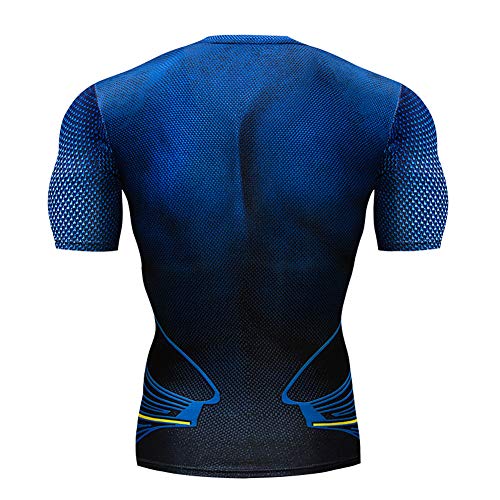 Men's Super-Hero Series Compression Sports Shirts Fitness Tee Gym Tank Top-1#-L