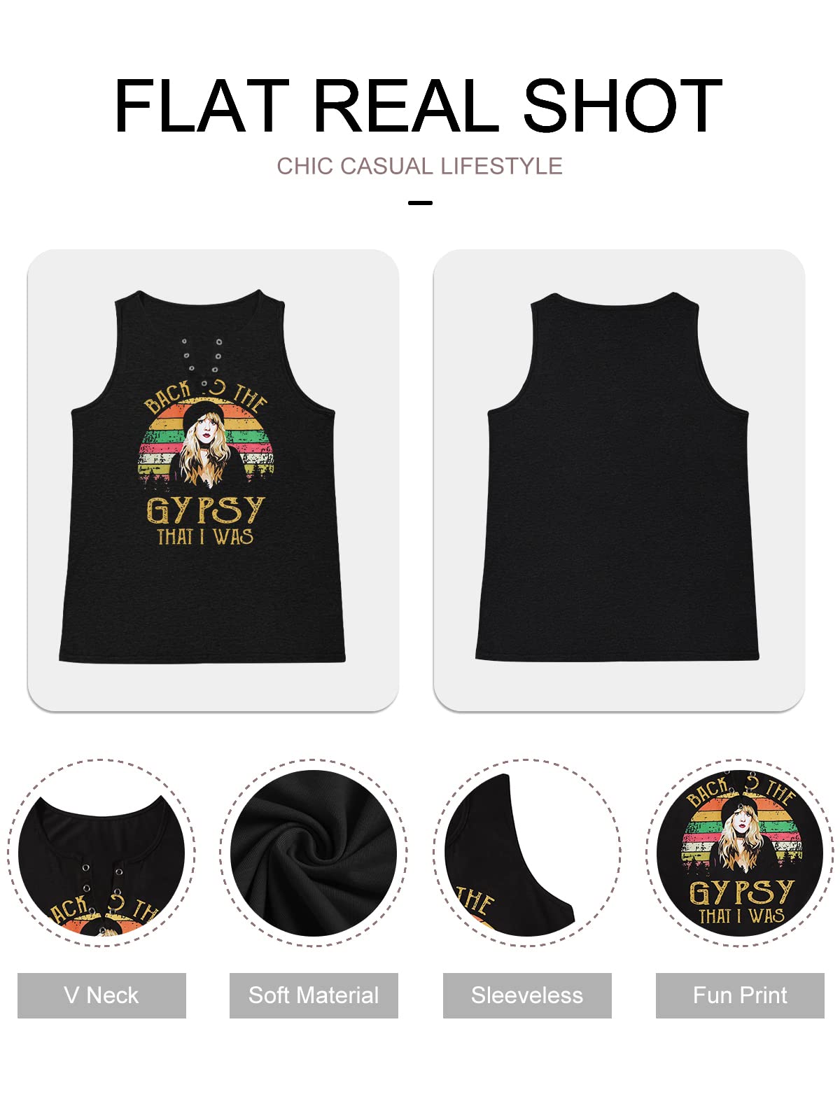 Vintage Band Tees for Women Country Graphic Tank Top Summer V Neck Ring Hole Sleeveless Shirt