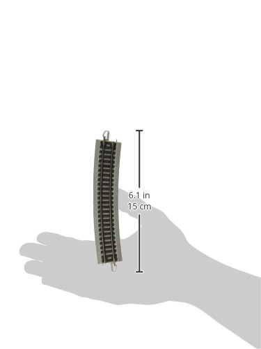 Bachmann Trains - Snap-Fit E-Z TRACK 19” RADIUS CURVED TRACK (6/card) - NICKEL SILVER Rail With Grey Roadbed - N Scale