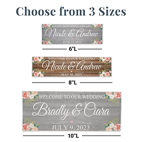 Let's Make Memories Personalized Rustic Floral Celebration Banner - Farmhouse Style - 6ft - Brown