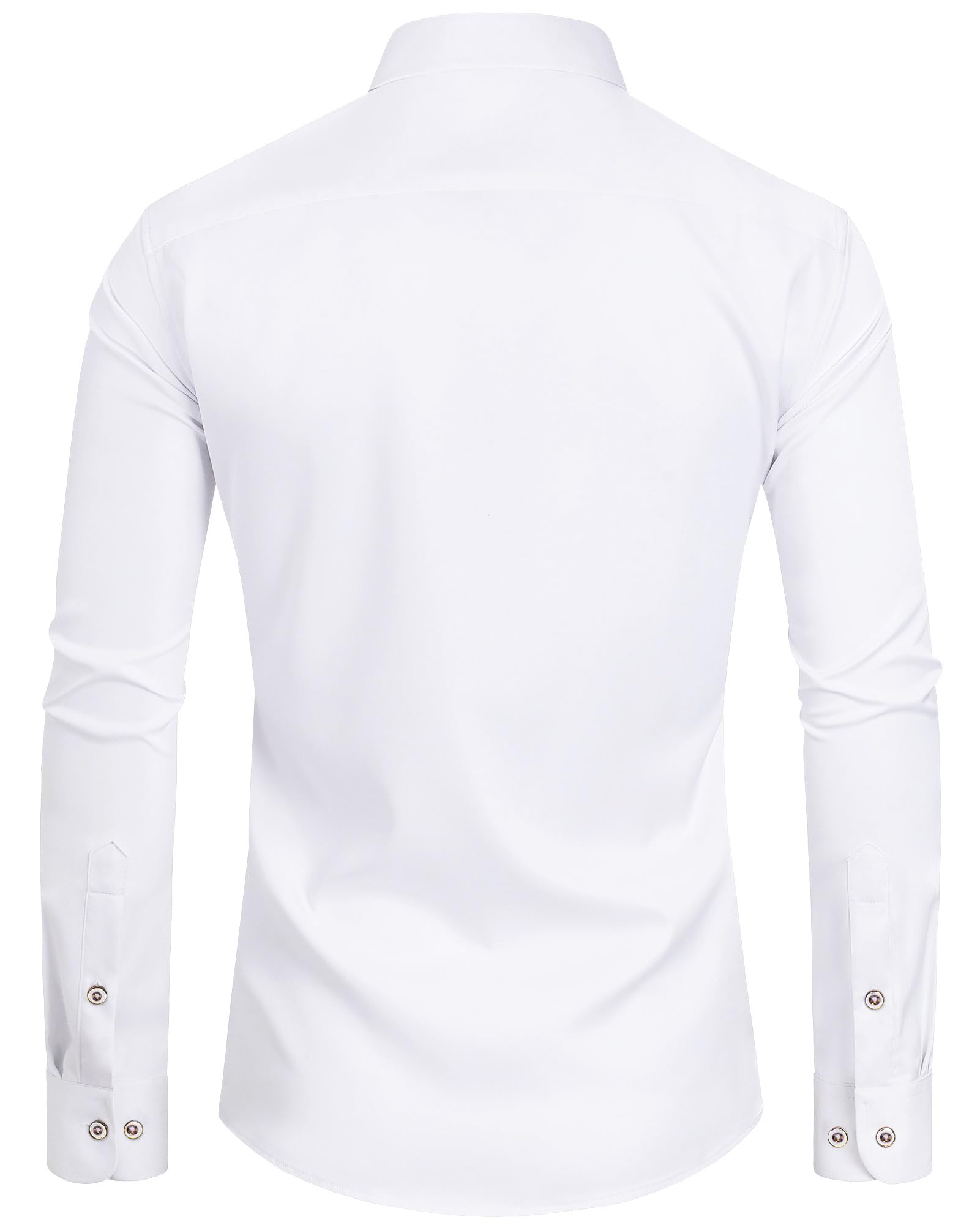 J.VER Men's Tuxedo Shirt Formal Dress Shirt Pleated Long Sleeve Button Down Shirts for Prom Party Wedding Solid White
