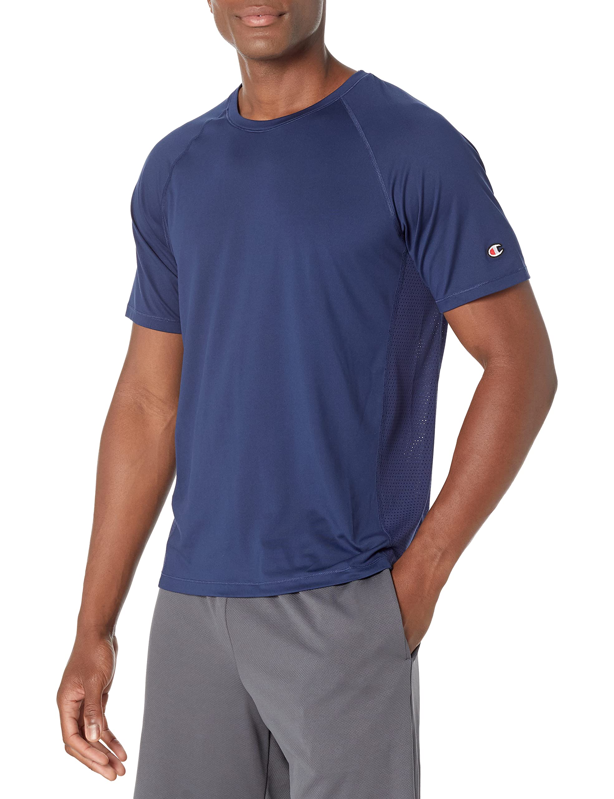 Champion Men's T-Shirt, MVP, Moisture Wicking, Mesh, Crewneck, Athletic Navy, X-Large