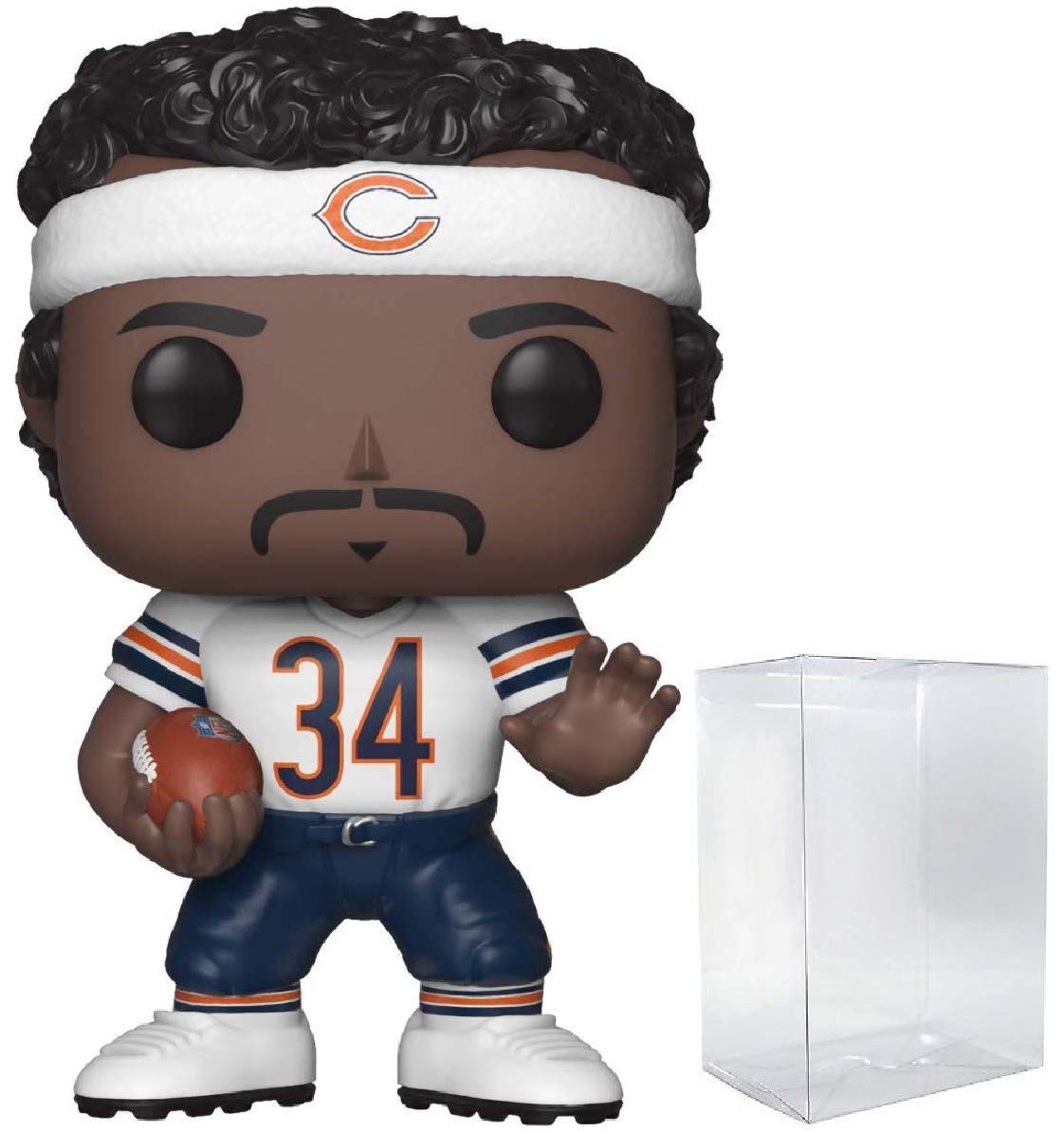 POP Football Legends: Bears - Walter Payton Funko Vinyl Figure (Bundled with Compatible Box Protector Case), Multicolor, 3.75 inches