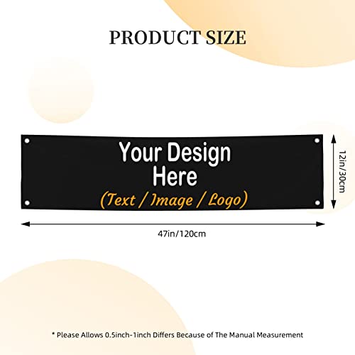 Custom Banner Outdoor Yard Signs 4'x1' Personalized Banners And Signs Customize With Photo Text Logo Indoor For Business Parties Birthday Decorations Wedding Christmas Halloween Banner