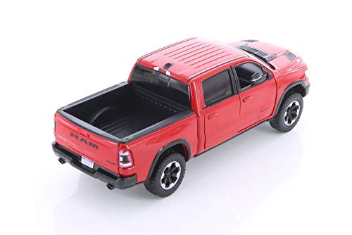 Showcasts 2019 Dodge Ram 1500 Crew Cab Rebel Pickup Truck, Red 79358/16D - 1/24 Scale Diecast Model Toy Car