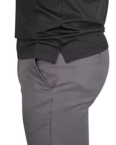 Men’s Untucked Golf Polo Shirts - The Perfect Length, Quick Dry, 4-Way Stretch Fabric. Moisture Wicking, UPF 50+ Protection Charcoal Grey