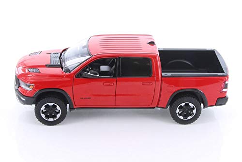 Showcasts 2019 Dodge Ram 1500 Crew Cab Rebel Pickup Truck, Red 79358/16D - 1/24 Scale Diecast Model Toy Car