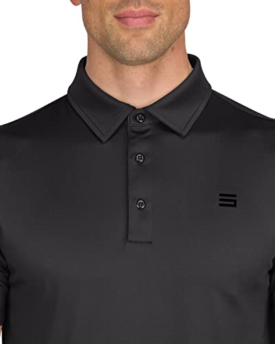Men’s Untucked Golf Polo Shirts - The Perfect Length, Quick Dry, 4-Way Stretch Fabric. Moisture Wicking, UPF 50+ Protection Charcoal Grey