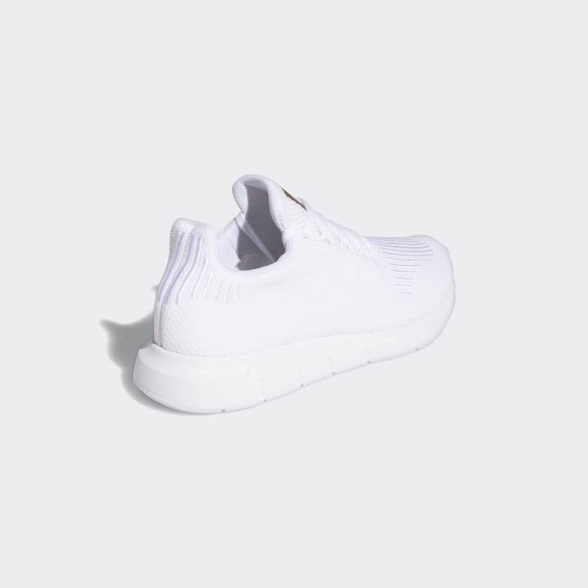adidas Women's Swift Run Shoes, White/White/Copper Metallic, 6