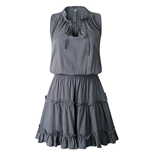 Daorokanduhp Women Work Party Dress Fashion Sexy V-Neck Solid Sleeveless Back Up Zipper Above Knee Mini Skirts Dresses