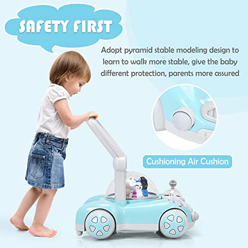 INFANS Baby Walker for Boys Girls, Activity Push Walker for Infants, Kids Early Educational Activity Center with Lights& Music, Learning Walking for Infants and Toddlers Over 12 Months (Blue)