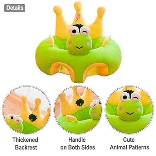 Blublu Park Baby Sofa Chair Soft Plush Cartoon Animals Baby Support Chairs Learning to Sitting Up Plush Shell Chairs, Green Frog