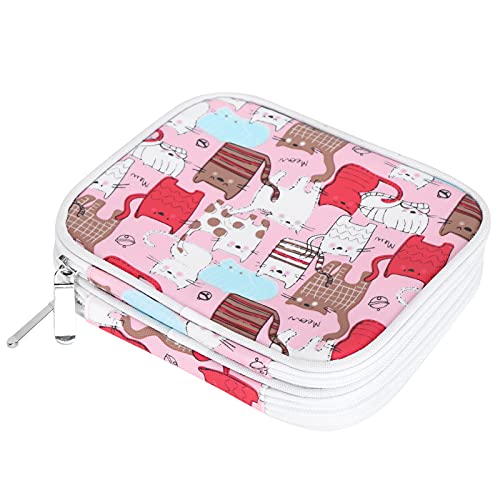 MIWEITOO Knitting Tools Storage Case Double Layer Crochet Hook Zipper Bag with Mesh Pockets, Portable Knitting Tote Basket Yarn Bags Large Craft Supplies Bag