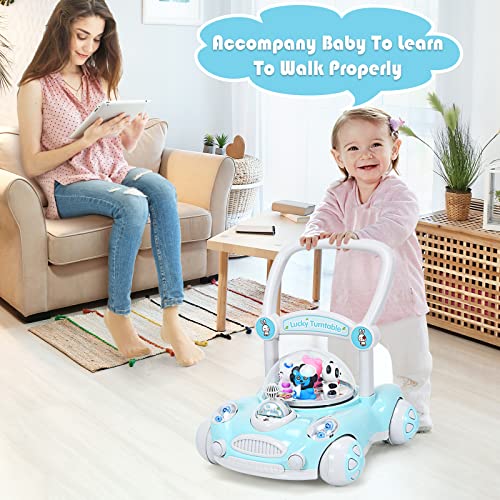 INFANS Baby Walker for Boys Girls, Activity Push Walker for Infants, Kids Early Educational Activity Center with Lights& Music, Learning Walking for Infants and Toddlers Over 12 Months (Blue)