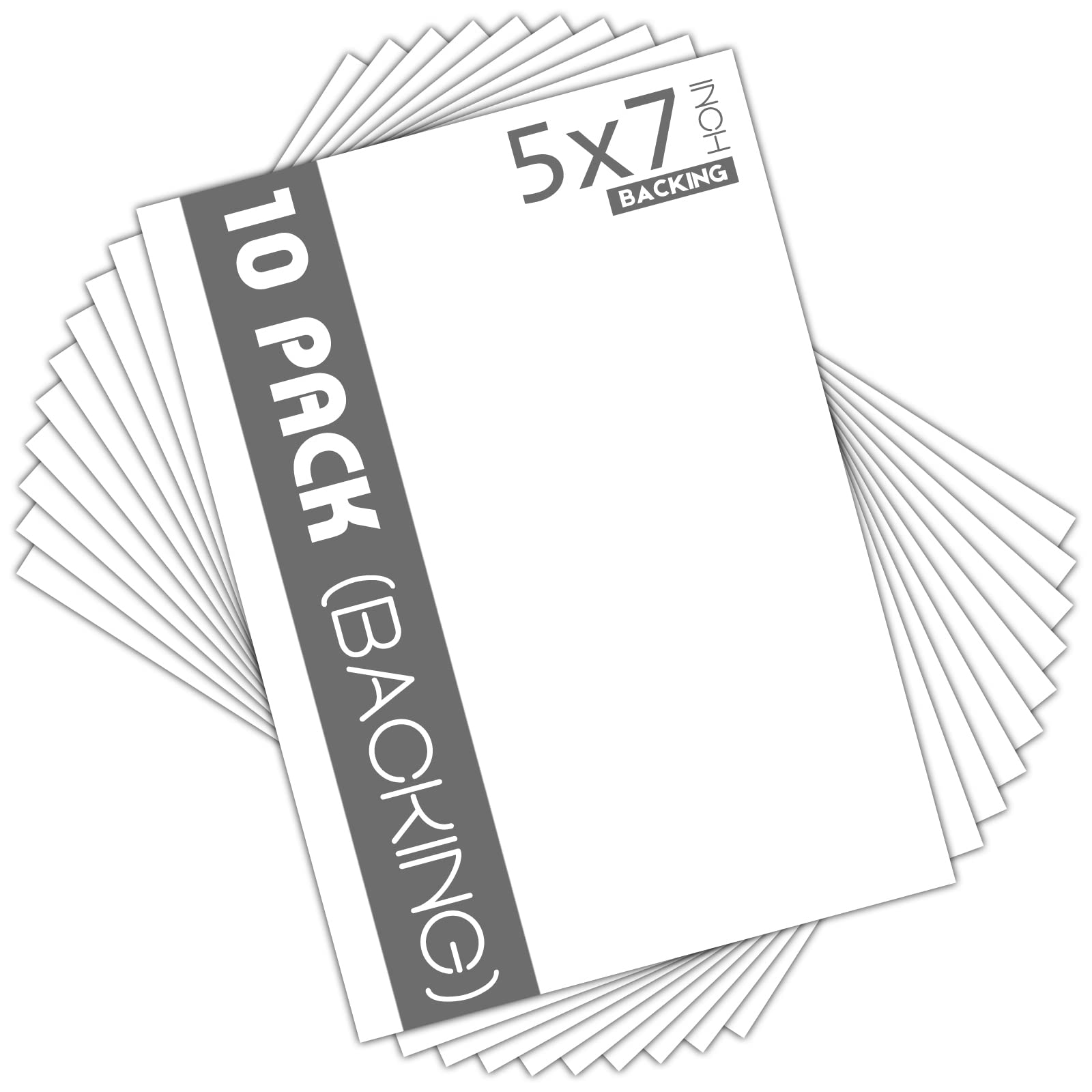 Mat Board Center, 10 Pack 5x7 White Backing Boards, Cardboard for Arts, Prints, Frames, Photos and More