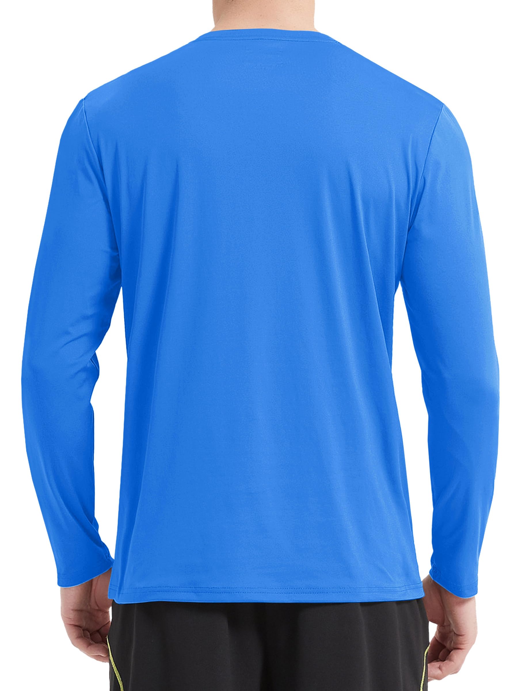 MAGCOMSEN Quick Dry Shirts for Men Long Sleeve Summer T Shirts UPF 50+ Lightweight Beach Shirts Acrive Workout UV T Shirts Azure M